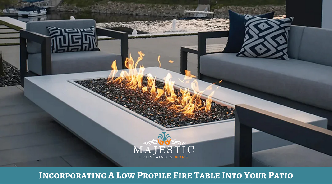 Low Profile Fire Table Patio Integration - Majestic Fountains and More