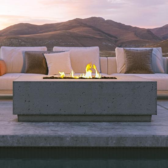 Sanctuary Linear Fire Table in GFRC — Majestic Fountains and More