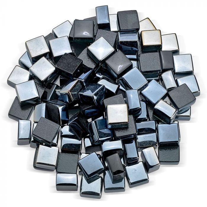 Black Luster Fire Glass Cubes — Majestic Fountains and More