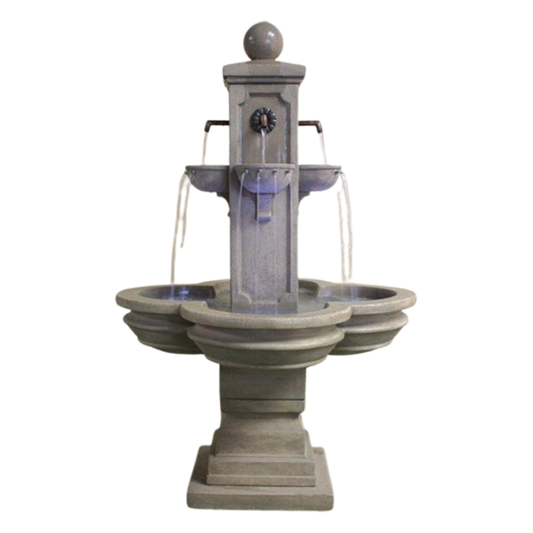 Catalina Concrete Terrace Outdoor Garden Fountain - with Rustic Iron S ...