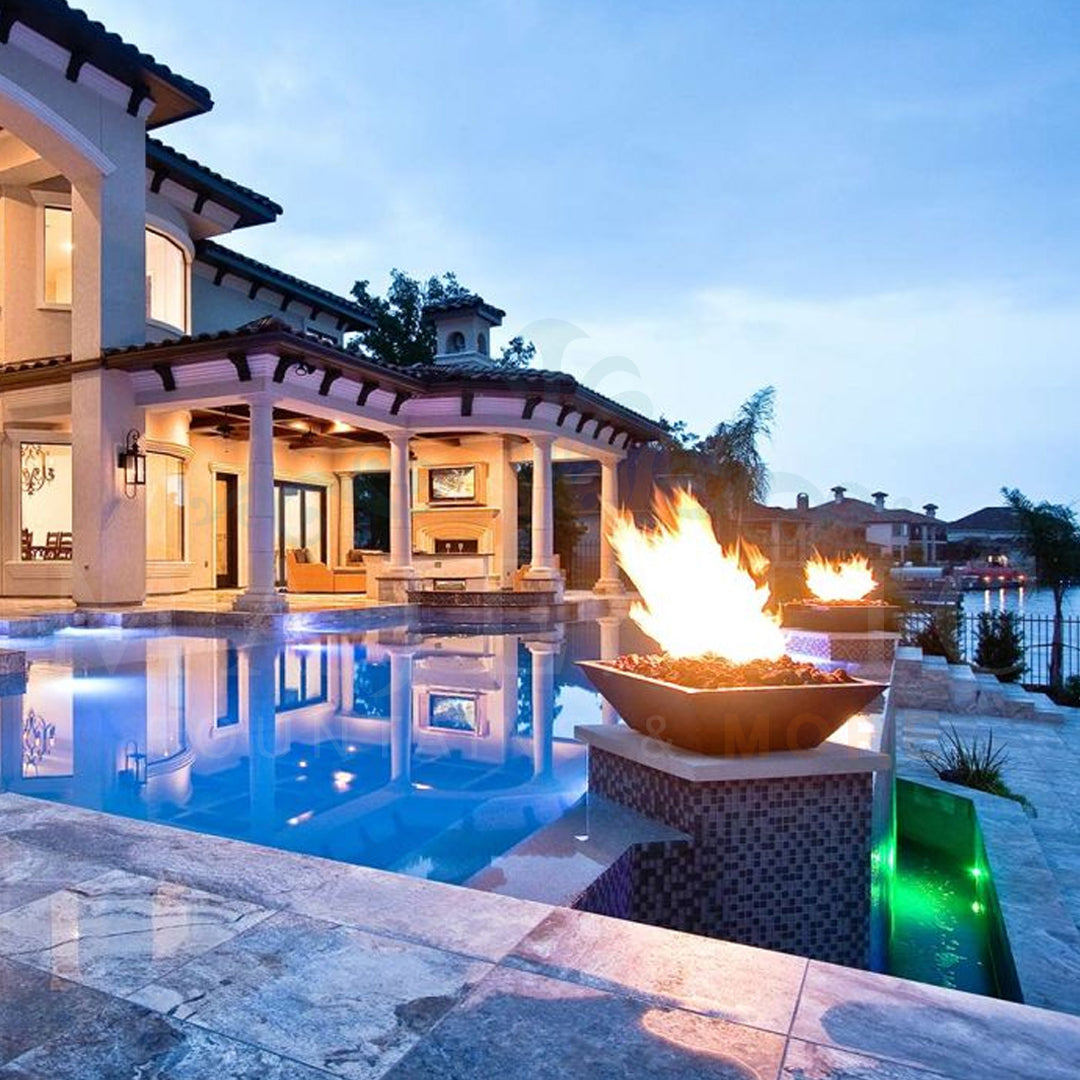 Corinthian Fire Bowl in GFRC by Grand Effects - Majestic Fountains and More