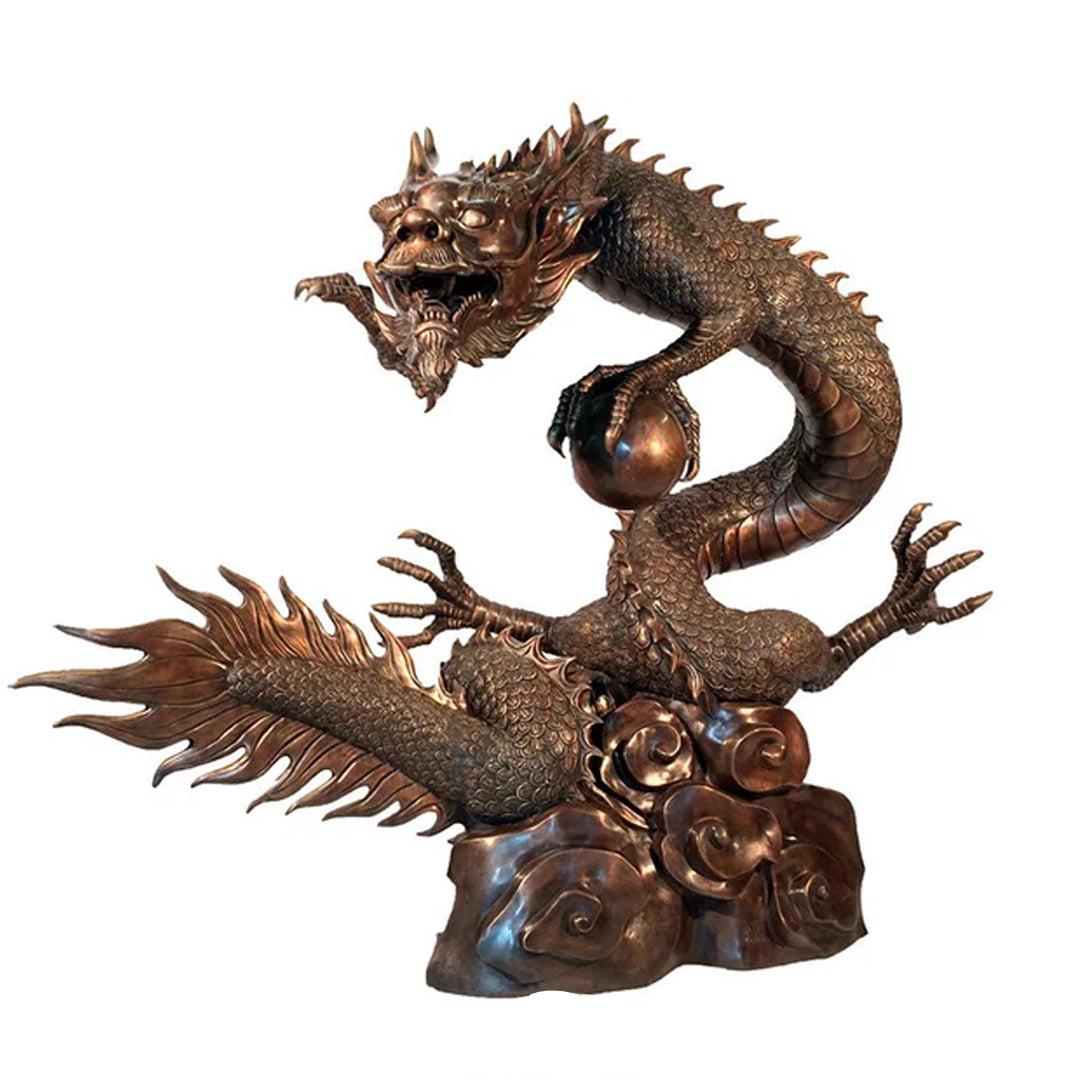 Dragon Holding Ball Fountain Sculpture — Majestic Fountains and More
