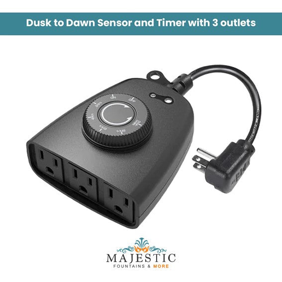 Dusk to Dawn Sensor and Timer with 3 outlets — Majestic Fountains and More