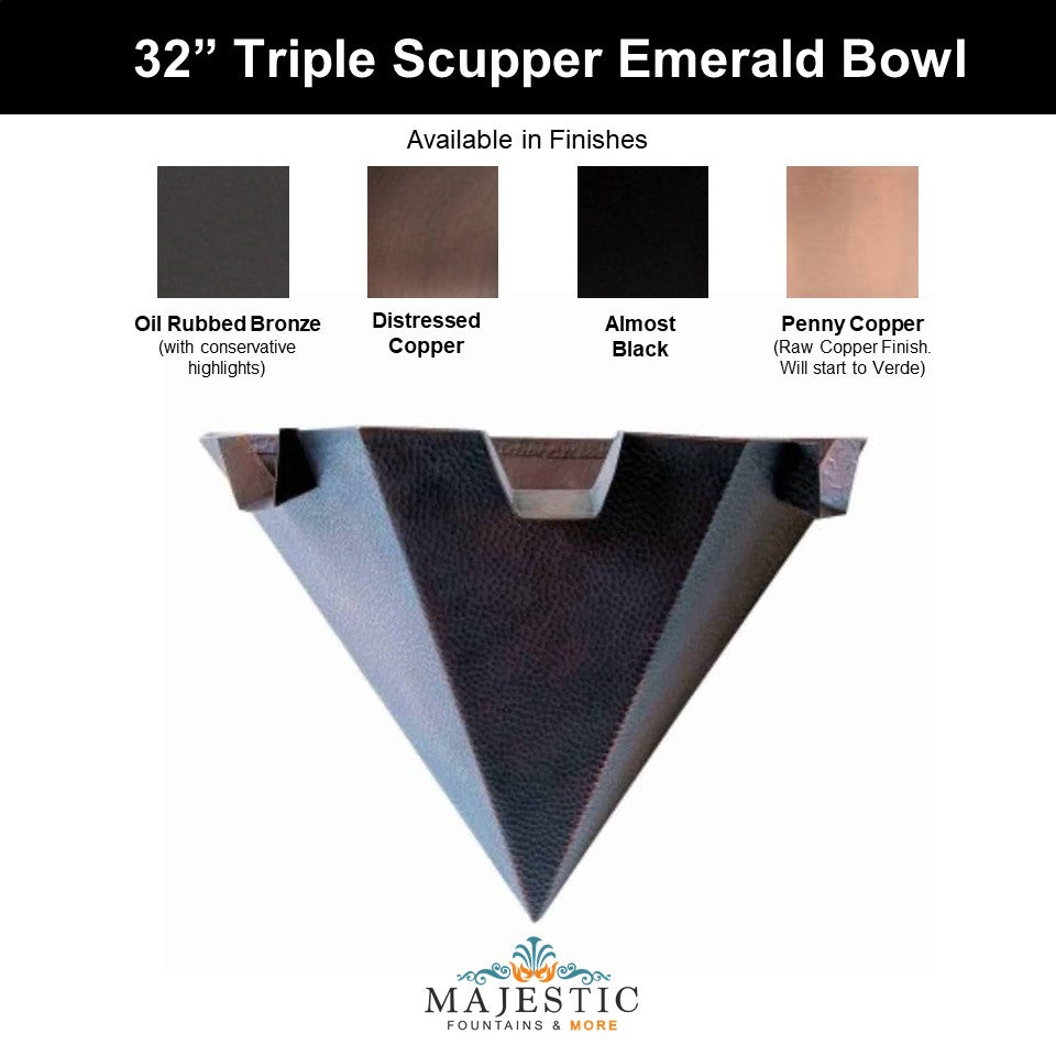 Emerald Bowl – 32 Triple Scupper — Majestic Fountains and More