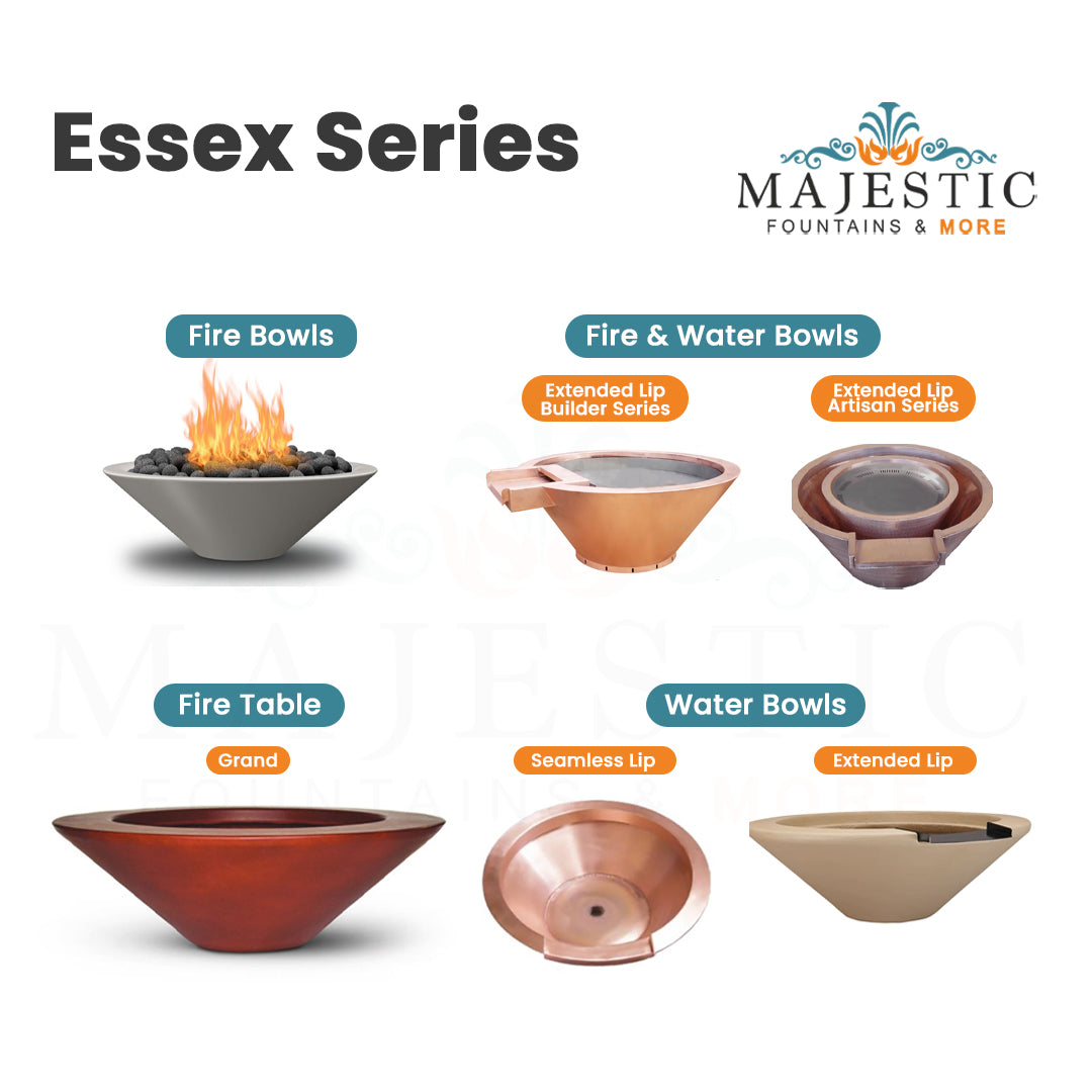 Essex Fire Bowl in Metal by Grand Effects - Majestic Fountains and More