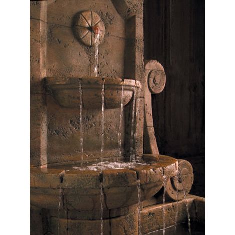 Grande Volute Wall Fountain in Cast Stone - Fiore Stone 2084-FW ...