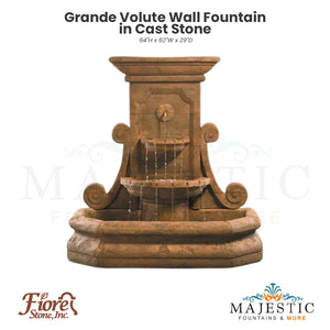 Grande Volute Wall Fountain in Cast Stone - Fiore Stone 2084-FW ...