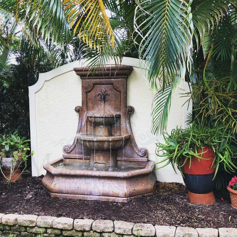 Grande Volute Wall Fountain in Cast Stone - Fiore Stone 2084-FW ...