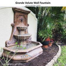 Grande Volute Wall Fountain in Cast Stone - Fiore Stone 2084-FW ...