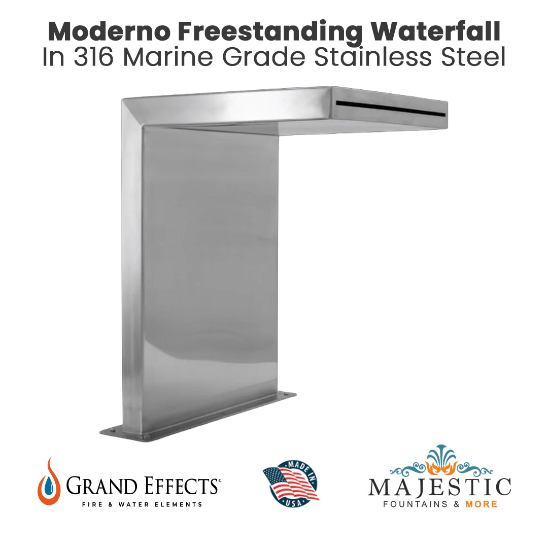 Moderno Freestanding Waterfall in 316 Marine Grade Stainless Steel by ...