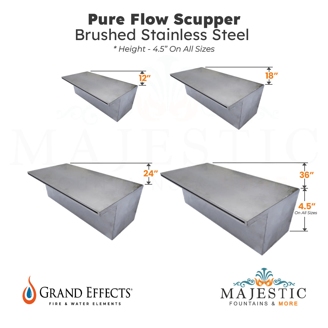 Pure Flow Scupper in Stainless Steel by Grand Effects - Majestic ...