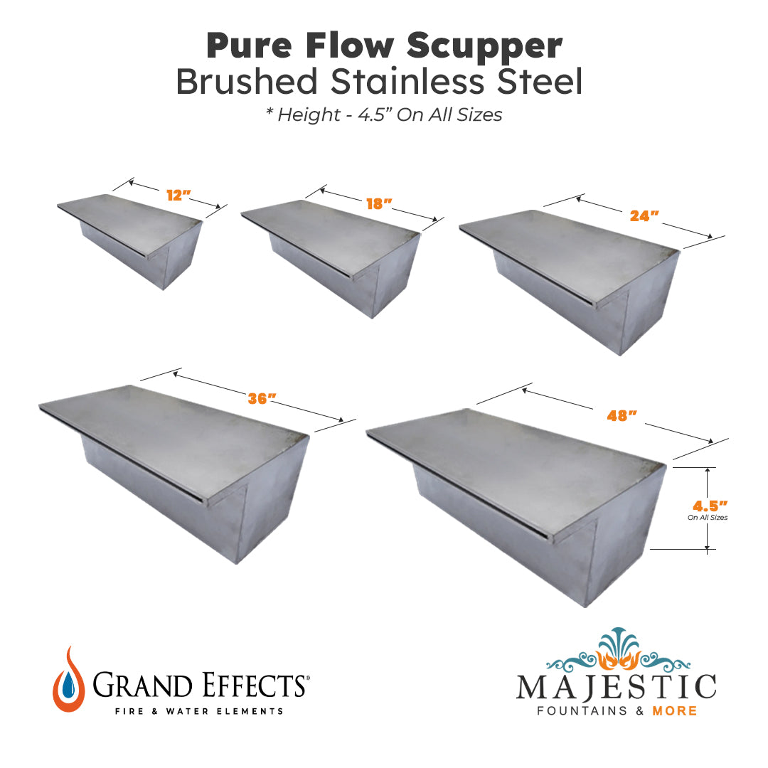 Pure Flow Scupper in Stainless Steel by Grand Effects - Majestic ...