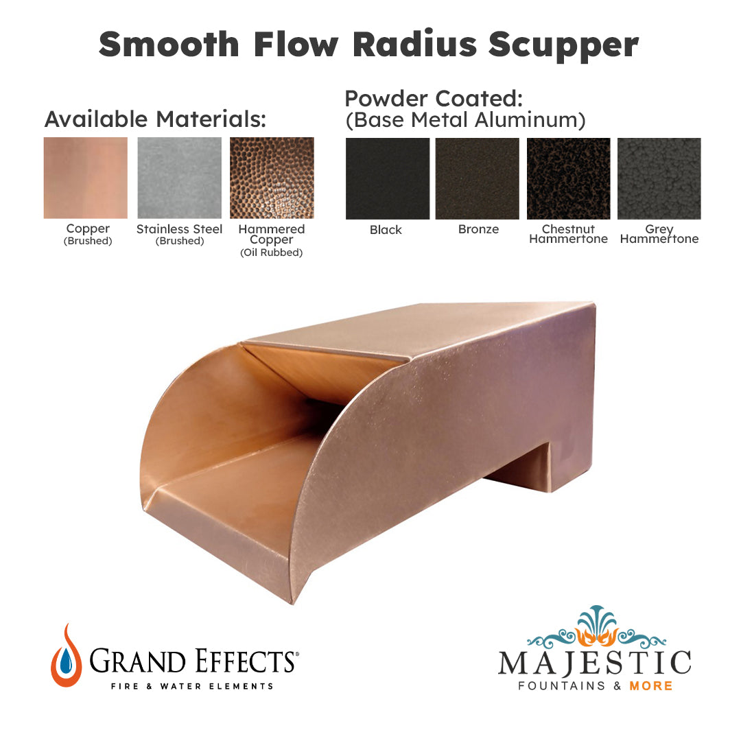 Smooth Flow Radius Scupper by Grand Effects - Majestic Fountains and More