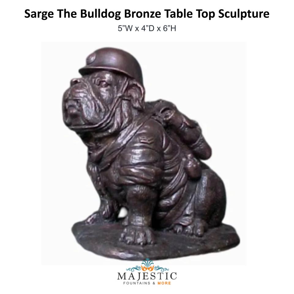 Sarge The Bulldog Bronze Table Top Sculpture — Majestic Fountains and More