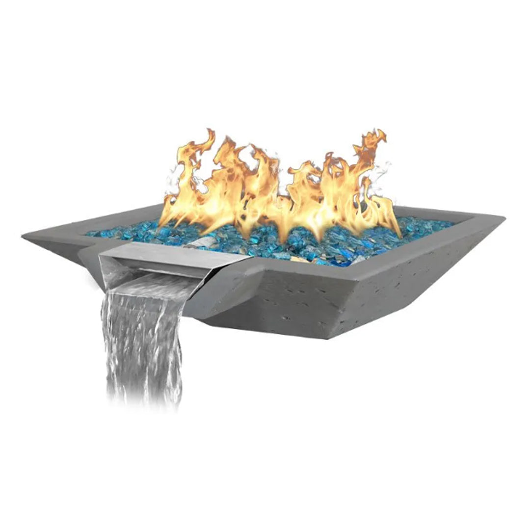 Scupper Oblique Square Fire & Water Bowl in GFRC Concrete — Majestic ...