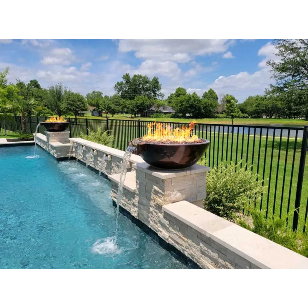 Wok Fire & Water Bowl in GFRC Concrete — Majestic Fountains and More