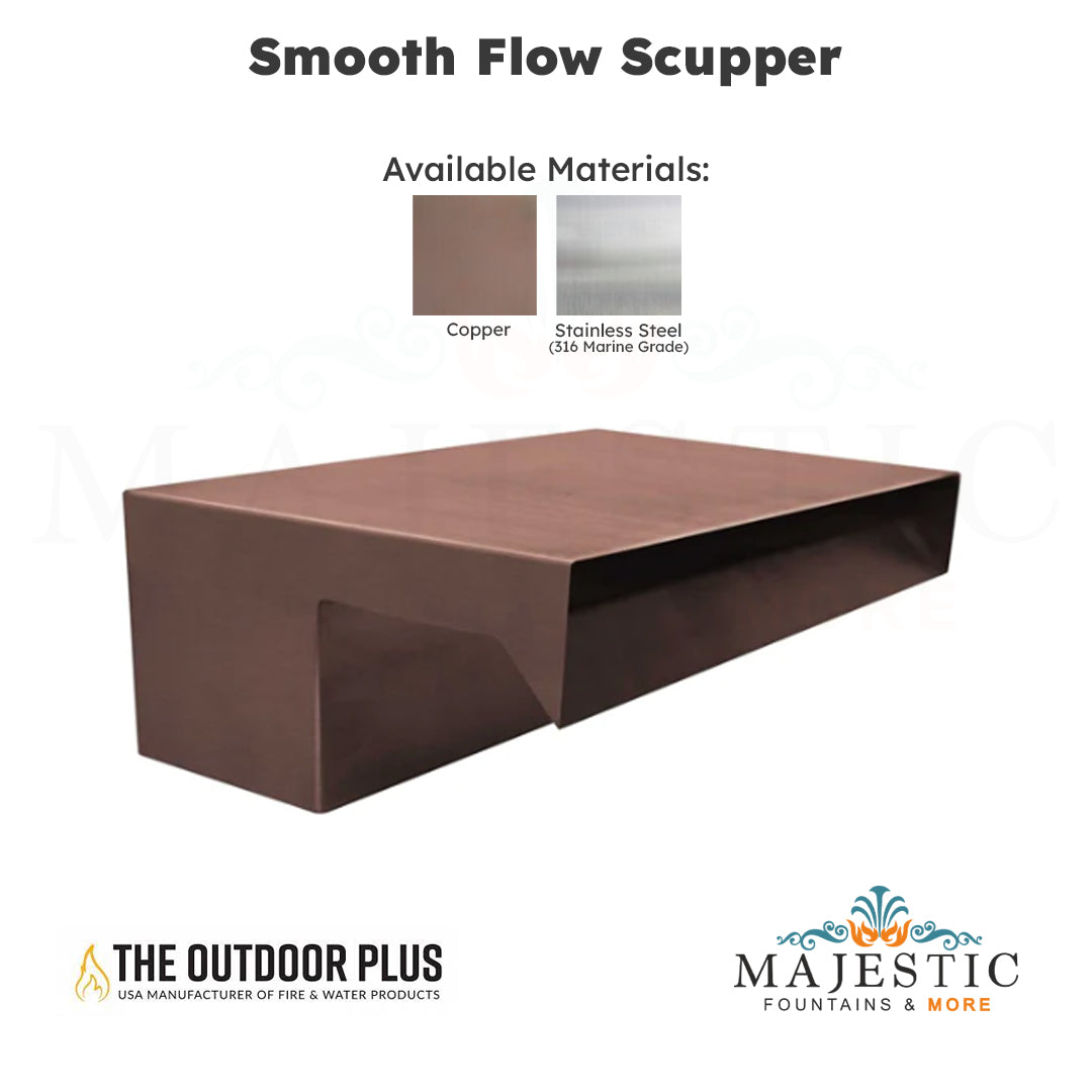Smooth Flow Scupper by The Outdoor Plus — Majestic Fountains and More