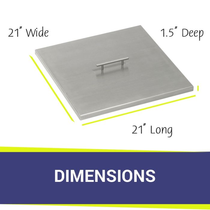 Stainless Steel Square Lid with Lip - Majestic Fountains and More