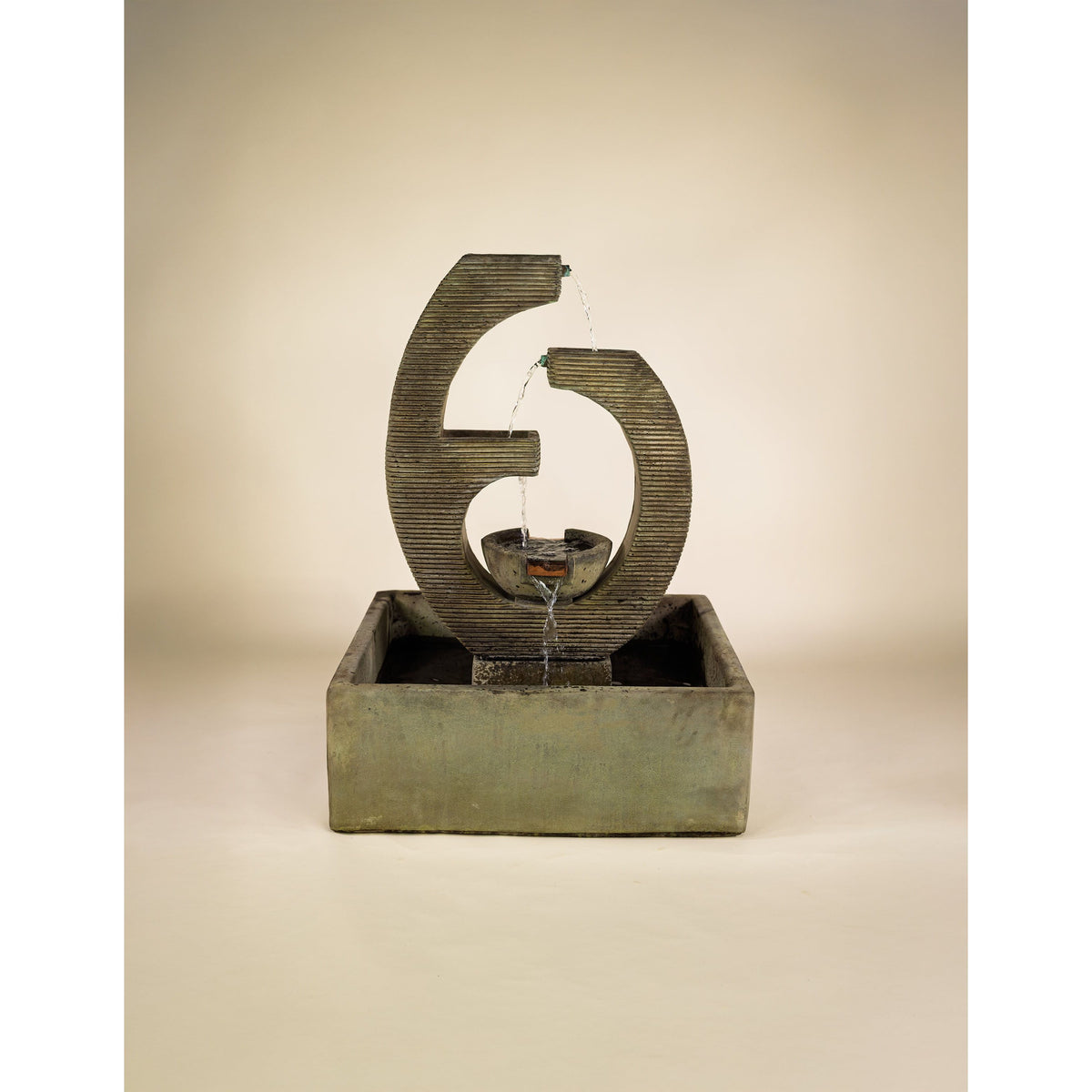 Trinity Falls Concrete Fountain with Basin - #1834 — Majestic Fountains ...