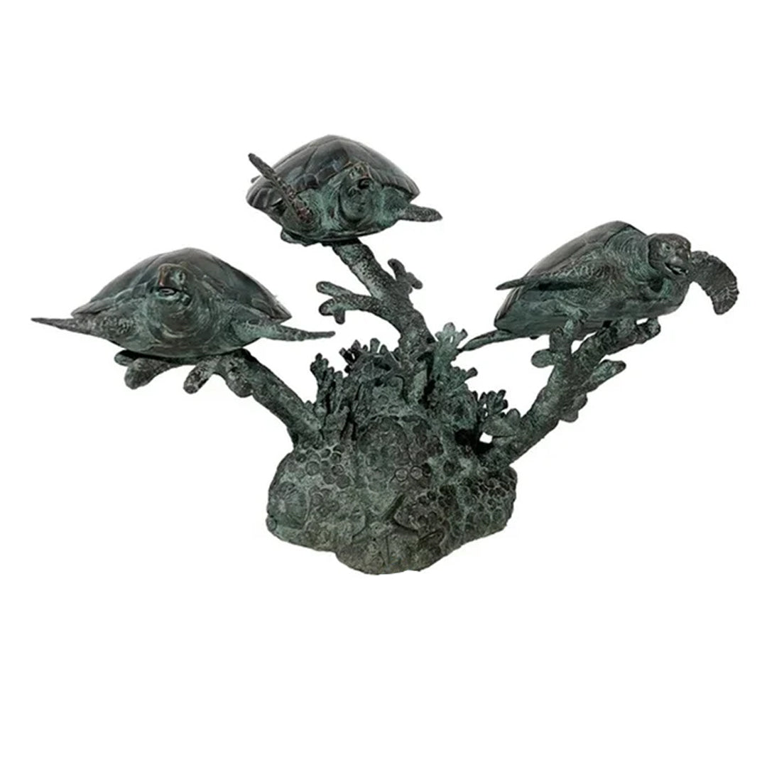 Trinity Sea Turtles Bronze Fountain Sculpture — Majestic Fountains and More