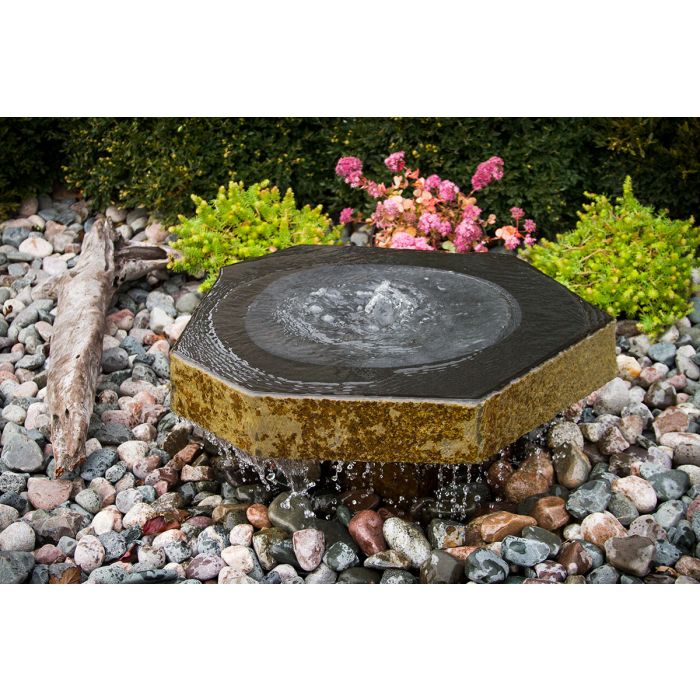 Basalt Bird Bath Fountain Kit - Complete Fountain Kit — Majestic ...