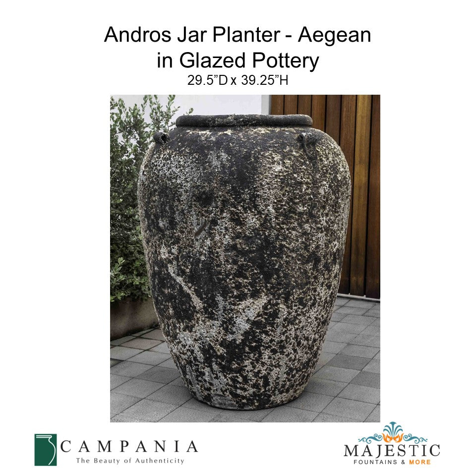 Andros Jar Planter in Glazed Pottery By Campania - Majestic Fountains ...